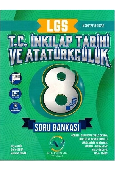 Av Akıllı Versiyon Yayınları 8. Sınıf LGS T.C. İnkılap Tarihi ve Atatürkçülük Soru Bankası - Emin Şener Av Akıllı Versiyon Yayınları 8. Sınıf LGS T.C. İnkılap Tarihi ve Atatürkçülük Soru Bankası - Emin Şener