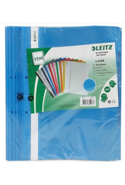 Leitz Telli Dosya Plastik Mavi 50'li L-4189 Leitz Telli Dosya Plastik Mavi 50'li L-4189