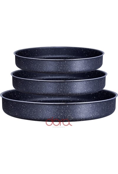 DoraLife Dora Granit Kaplama Fırın Tepsi Seti 28 - 32 - 36 cm DoraLife Dora Granit Kaplama Fırın Tepsi Seti 28 - 32 - 36 cm
