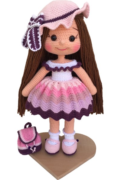 Simay Store Amigurumi Organik Şapkalı Örgü Bebek 35 cm Simay Store Amigurumi Organik Şapkalı Örgü Bebek 35 cm