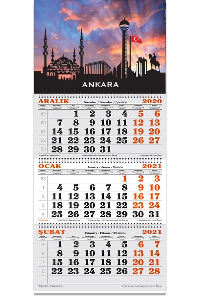 Keskin Color 3 Aylik Spiralli Denizci - Takvimi Ankara 2021 Keskin Color 3 Aylik Spiralli Denizci - Takvimi Ankara 2021