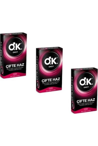 Okey Prezervatif Çifte Haz 3'lü (30 Adet) Okey Prezervatif Çifte Haz 3'lü (30 Adet)
