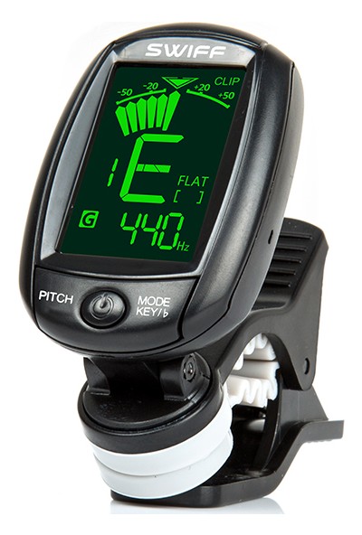Swiff A3 Dönebilen Clip-Tuner LCD Ekran Titreşim ve Swiff A3 Dönebilen Clip-Tuner LCD Ekran Titreşim ve