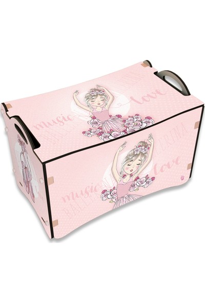 Popcorn Kids Ballerına Oyuncak Kutusu Sandık