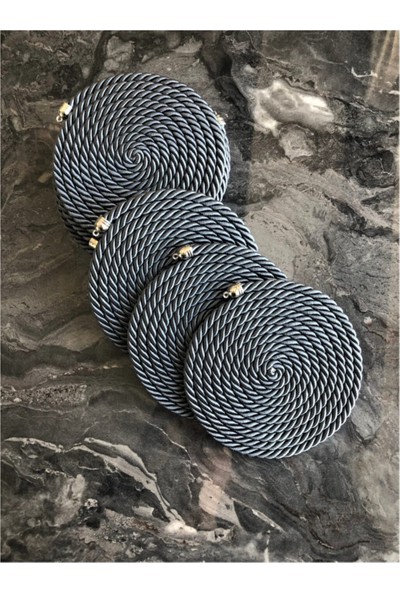 My İstasyon Füme Dekoratif Bardak Atlığı 6'lı Set