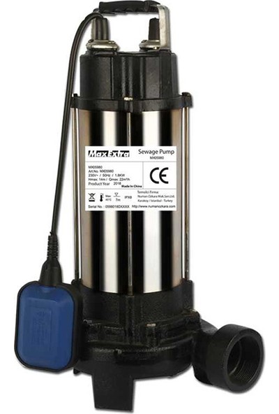 Max Extra Max-Extra MX05980 Parçalayıcı Çift Bıçaklı Kirli Su Pompası