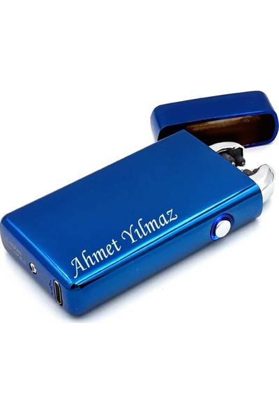 Silvio Monetti Kişiye İsme Özel Bobinli Plazma Ark Çakmak USB Şarjlı Mavi Silvio Monetti Kişiye İsme Özel Bobinli Plazma Ark Çakmak USB Şarjlı Mavi