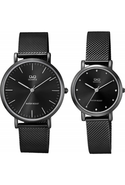 Q&Q QC301J007Y Hasır Kordonlu Sevgili Çift Kol Saatleri Q&Q QC301J007Y Hasır Kordonlu Sevgili Çift Kol Saatleri