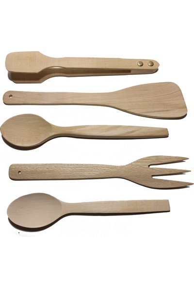 Le Mutfaq Ahşap Tahta Kaşık 2boy + Eğik Spatula + Maşa + Çatal (5li Set) Le Mutfaq Ahşap Tahta Kaşık 2boy + Eğik Spatula + Maşa + Çatal (5li Set)