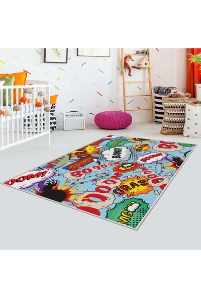 Homefesto Dekoratif Özel Tasarım Modern Yıkanabilir İnce Antibakteriyel Antialerjik Çocuk Halısı