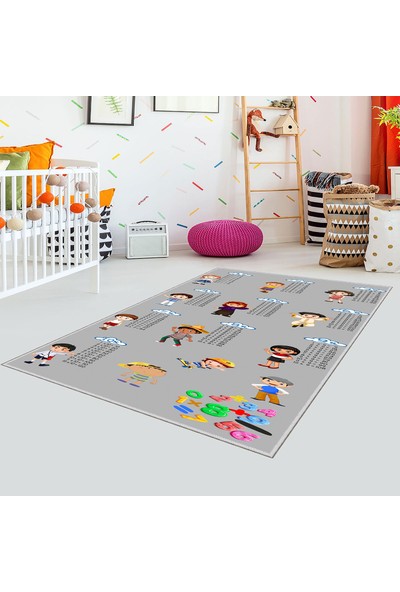 Homefesto Dekoratif Özel Tasarım Modern Yıkanabilir İnce Antibakteriyel Antialerjik Çocuk Halısı Homefesto Dekoratif Özel Tasarım Modern Yıkanabilir İnce Antibakteriyel Antialerjik Çocuk Halısı