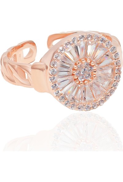 By Barun Baget Taşlı Zincir Modeli Gümüş Yüzük Rose By Barun Baget Taşlı Zincir Modeli Gümüş Yüzük Rose