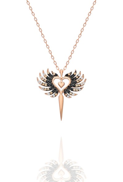 Nereze 925 Ayar Gümüş Kalpli Melek Kanadı Kadın Gümüş Kolye Nereze 925 Ayar Gümüş Kalpli Melek Kanadı Kadın Gümüş Kolye