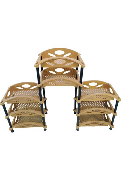 Mavis 8 Katlı Maxi Plastik Sebzelik - Bej