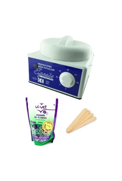 Vi-Vet Sir Ağda Makinesi + Azulen Soyulabilen Boncuk Ağda + Spatula Seti Vi-Vet Sir Ağda Makinesi + Azulen Soyulabilen Boncuk Ağda + Spatula Seti