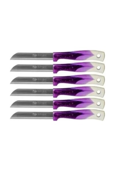 Solingen Meyve Sebze Bıçak Tırtıklı Mor 6'lı Set
