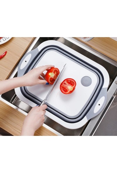 Skygo Çok Amaçlı Katlanır Sepet ve Doğrama Tahtası Skygo Çok Amaçlı Katlanır Sepet ve Doğrama Tahtası