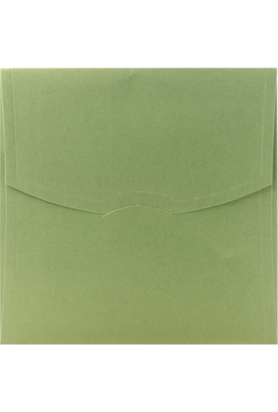 Ege Metalik Lüks Davetiye Zarfı 250 gr 50'li 18 x 18 cm Nane Altın