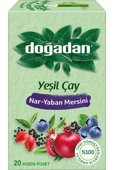 Doğadan Yeşil Çay Nar Yaban Mersini 20'li Paket