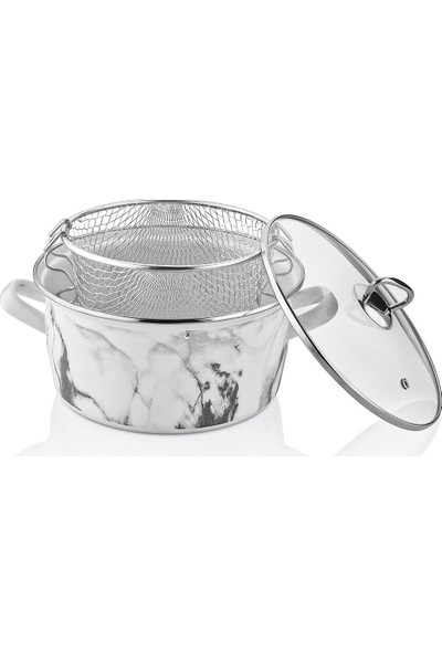 Paçi MTL-200780 Mermer Desenli 22CM Kızartma Tenceresi 4,5 Litre