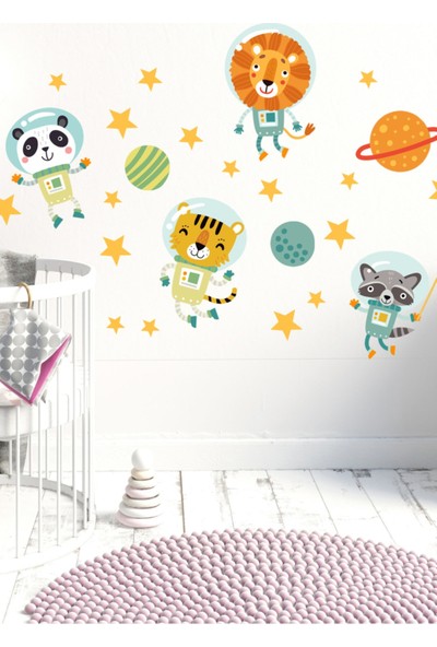 Kt Decoration Uzay Temalı Çocuk Duvar Odası Stickerı