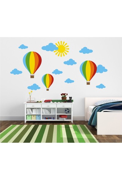Kt Decoration Renkli Uçan Balonlar Bulutlar Güneş Çocuk Odası Duvar Sticker Kt Decoration Renkli Uçan Balonlar Bulutlar Güneş Çocuk Odası Duvar Sticker