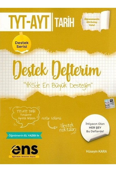 ENS Yayıncılık TYT AYT Tarih Destek Defterim - Hüseyin Kara ENS Yayıncılık TYT AYT Tarih Destek Defterim - Hüseyin Kara