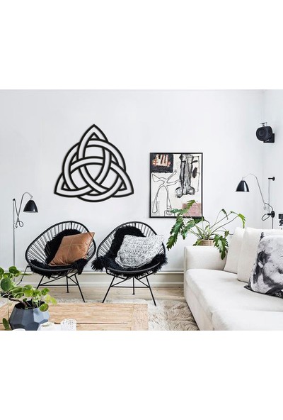 Triquetra Siyah Metal Tablo 51x50Cm Triquetra Siyah Metal Tablo 51x50Cm
