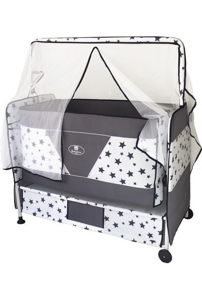 Bebelow Lüks Portatif Kurulumlu Lüks Cibinlikli Sallanır Sepet Gökkuşağı Bebek Beşiği