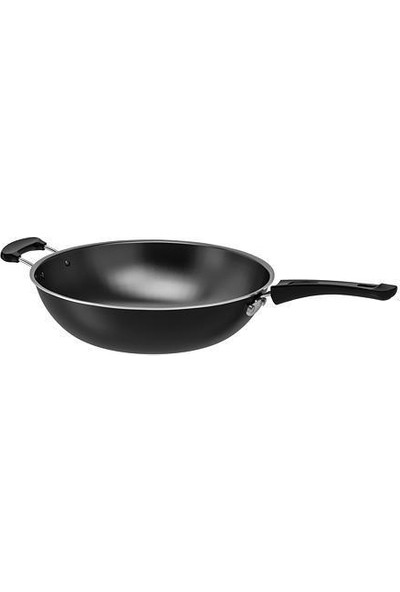Barbun Tolerant Teflon Wok Vok Tava Siyah Renk - 33 cm Barbun Tolerant Teflon Wok Vok Tava Siyah Renk - 33 cm