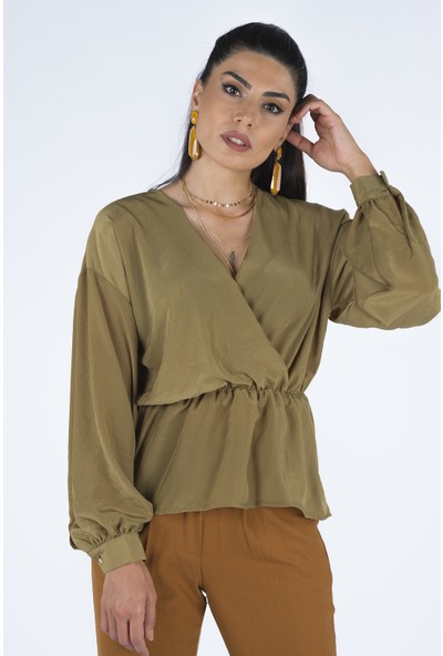 Markosin Kruvaze Düşük Kol Kadın Bluz 192137