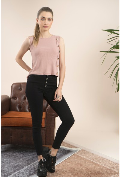 Markosin Sıfır Kol Kaşkorse Kadın Bluz 4011