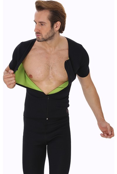 Giyincel Erkek Neopren Termal Kısa Kollu Fermuarlı Spor Ve Terletme Body Giyincel Erkek Neopren Termal Kısa Kollu Fermuarlı Spor Ve Terletme Body