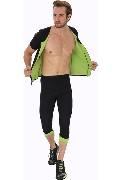 Giyincel Erkek Neopren Termal Kısa Kollu Fermuarlı Spor Ve Terletme Body Ve Uzun Tayt Set Giyincel Erkek Neopren Termal Kısa Kollu Fermuarlı Spor Ve Terletme Body Ve Uzun Tayt Set