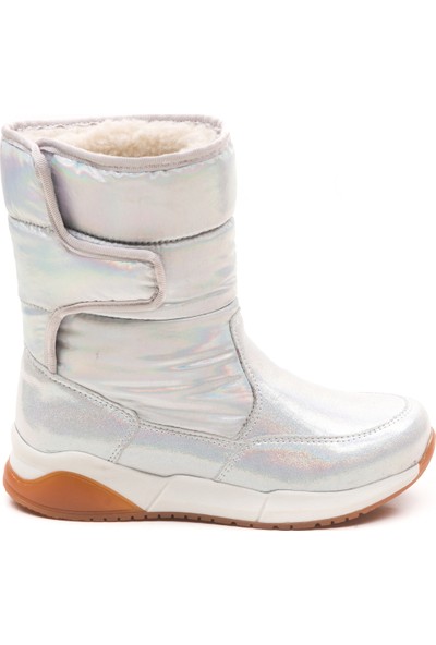 Minipicco Kız Çocuk Gümüş Deri Bot