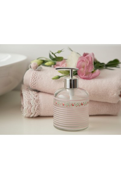 English Home Allure Rosa Cam Banyo Sıvı Sabunluk 8X14 cm Gümüş