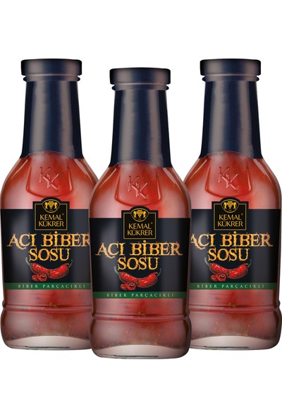 Kemal Kükrer Acı Biber Sosu 330 ml 3'lü Kemal Kükrer Acı Biber Sosu 330 ml 3'lü