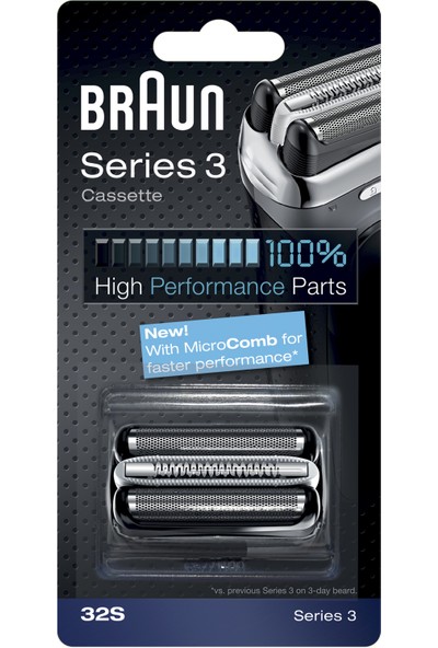 Braun 3 Serisi Tıraş Makinesi Yedek Başlık 32B (Siyah)