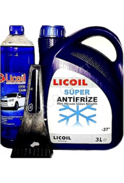 Licoil Süper Antifriz 3 kg Mavi -37 C + Cam Suyu + Kar Kazıyıcı