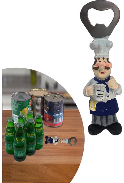 E-Dekor Şişe Açacağı Aşçı Figürlü