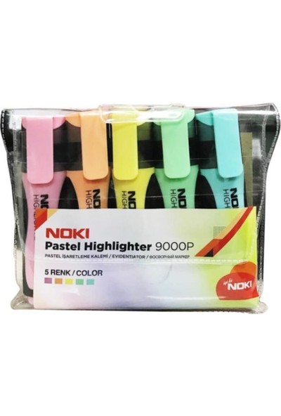 Noki Pastel Fosforlu Kalem 5’Li Set 9000P