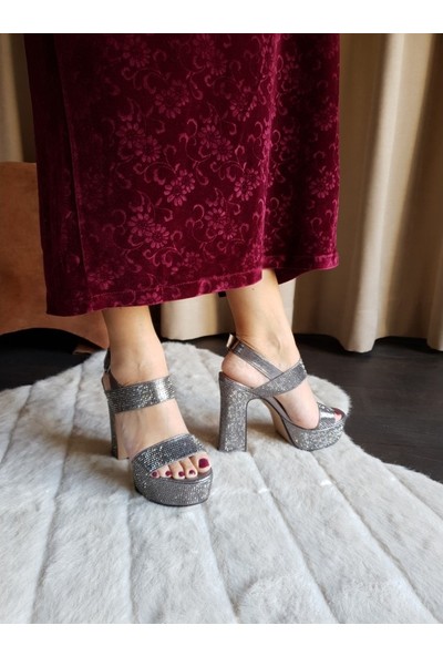 Topukla 4174 Abiye Platform Taşlı 19 Pont Topukla 4174 Abiye Platform Taşlı 19 Pont