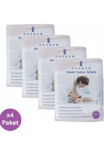 Promum Bebek Bakım Örtüsü 60 x 60 cm 40 'lı Paket