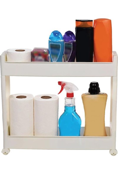 Motek Tekerlekli Mutfak Rafı Banyo Rafı Organizer Sr-02