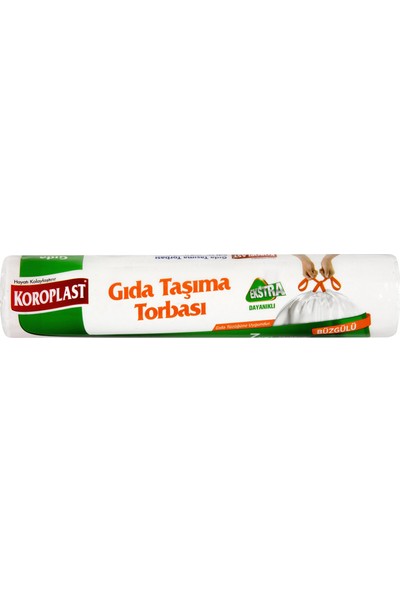 Koroplast Ekstra Güçlü Büzgülü Gıda Taşıma Torbası 10'lu