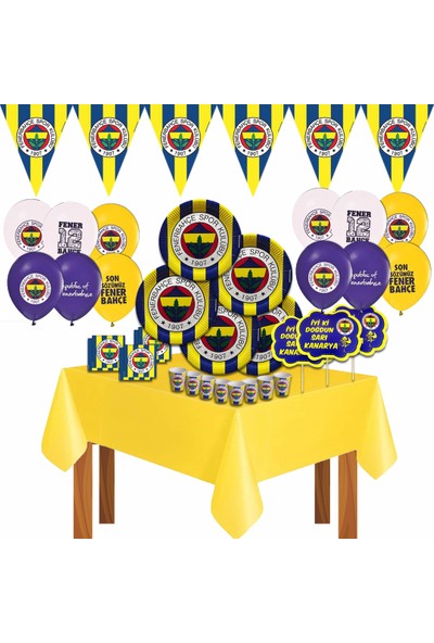 Disney Fenerbahçe Taraftar Doğum Günü Parti Malzemeleri Süsleri Seti 8 Kişilik