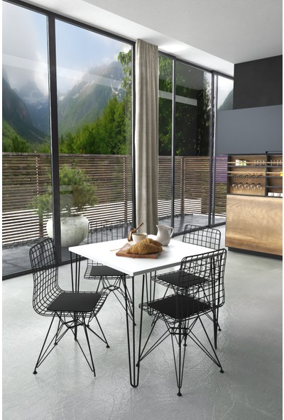 Wood House Wood House-Red Love Masa Takımı-Beyaz