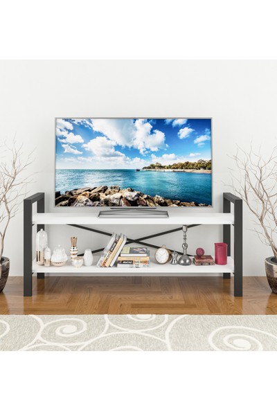 Wood House Buse TV Sehpası - BEYAZ Wood House Buse TV Sehpası - BEYAZ
