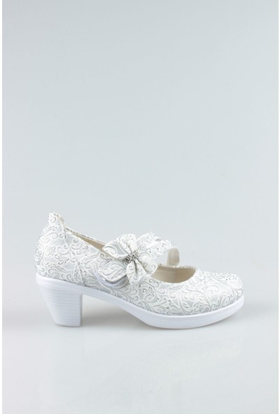 Epaavm Topuklu Gri Sarmaşık Kız Çocuk Ayakkabı