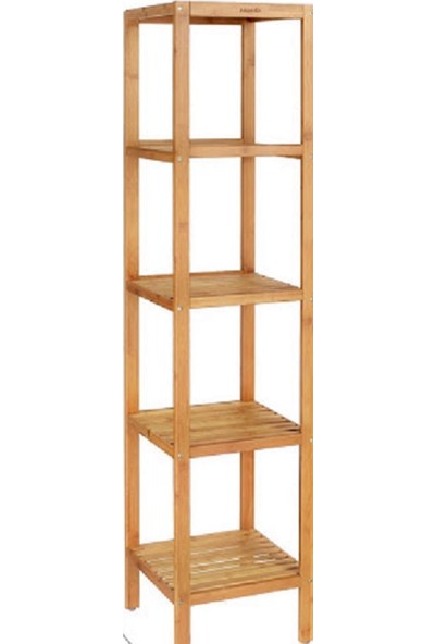 Gudy Wood Masif Ahşap Banyo Dolabı 5 Raf Havluluk 140CM x 35 cm x 35 cm